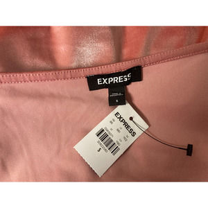 Express | Tops | Express New S Pink Velvet Ruched Long Sleeve Stretch ...